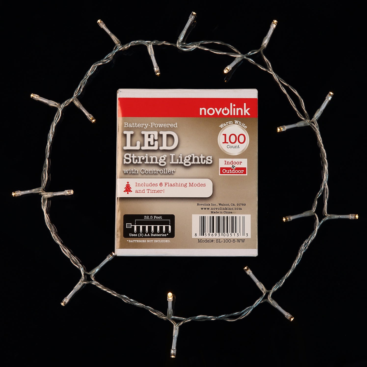 Novolink 5mm "Mini Bulb" LED String Lights, Battery-Powered, (SL-1005 ...